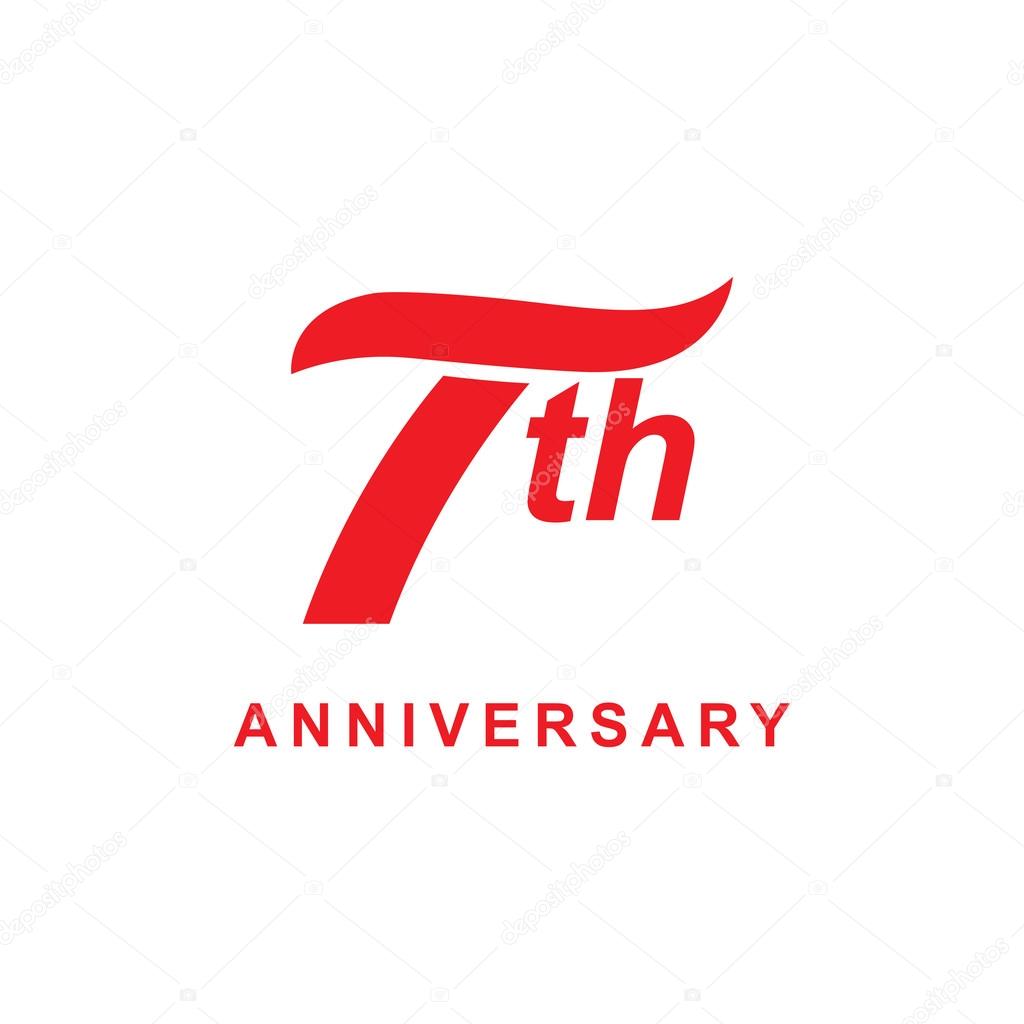 Séptimo aniversario ola logo rojo Vector de Stock de ©ariefpro 113614276