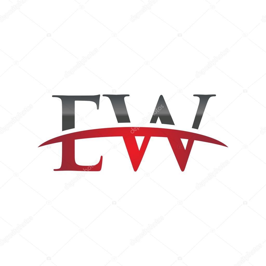 Initial letter EW red swoosh logo swoosh logo — Stock Vector © ariefpro ...