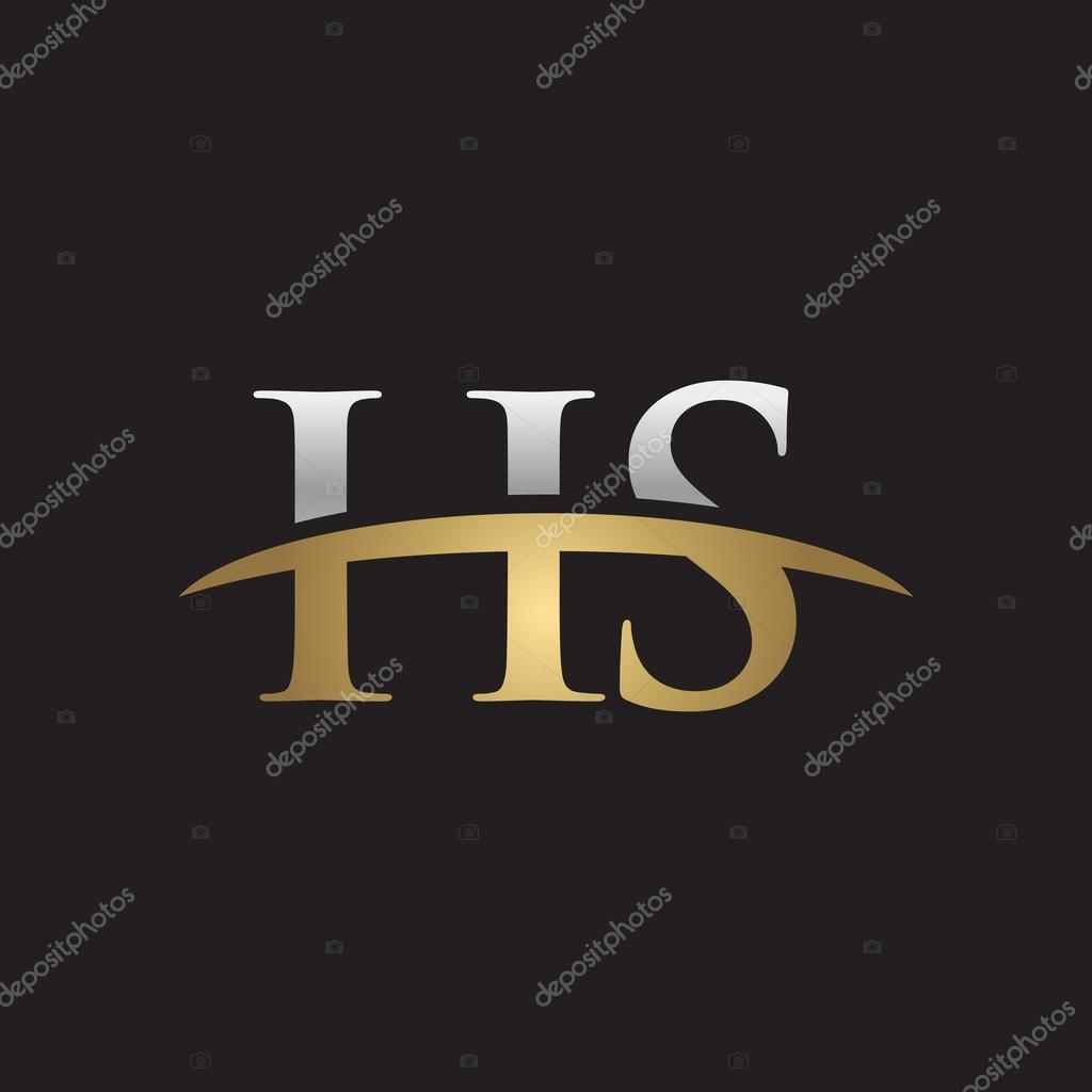 Letra Inicial Hs Plata Oro Swoosh Logo Swoosh Logo Negro Fondo 2022