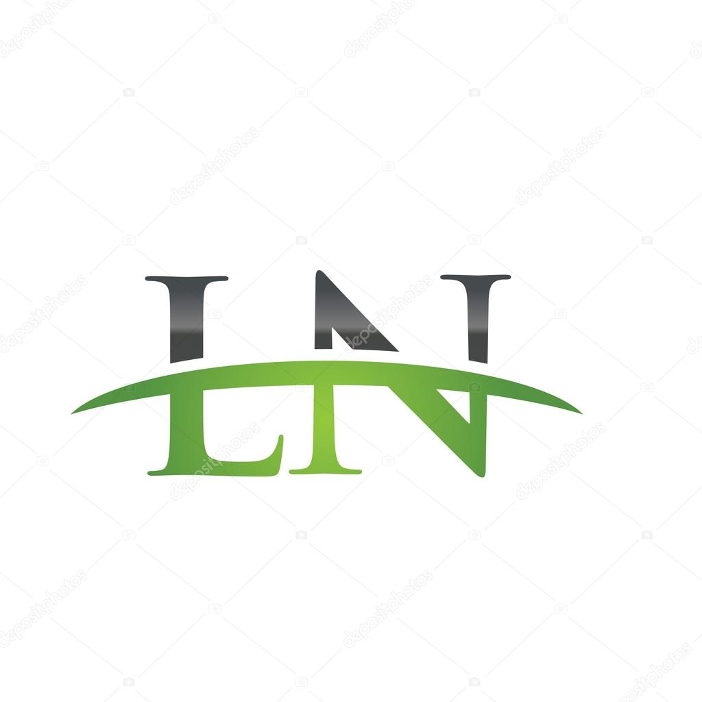 Letra inicial LN verde swoosh logo swoosh logo 2024