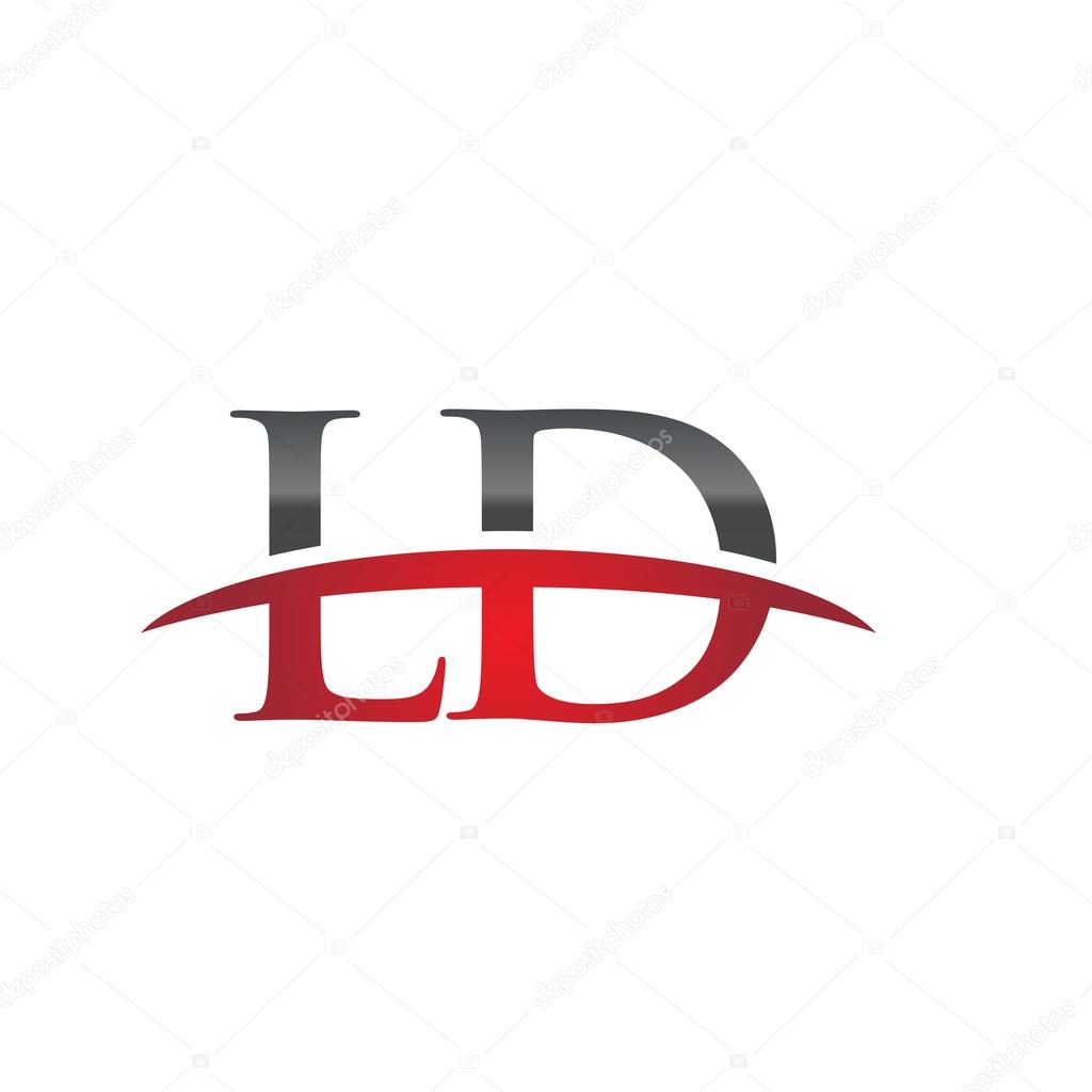 Initial letter LD red swoosh logo swoosh logo Stock Vector Image by ...
