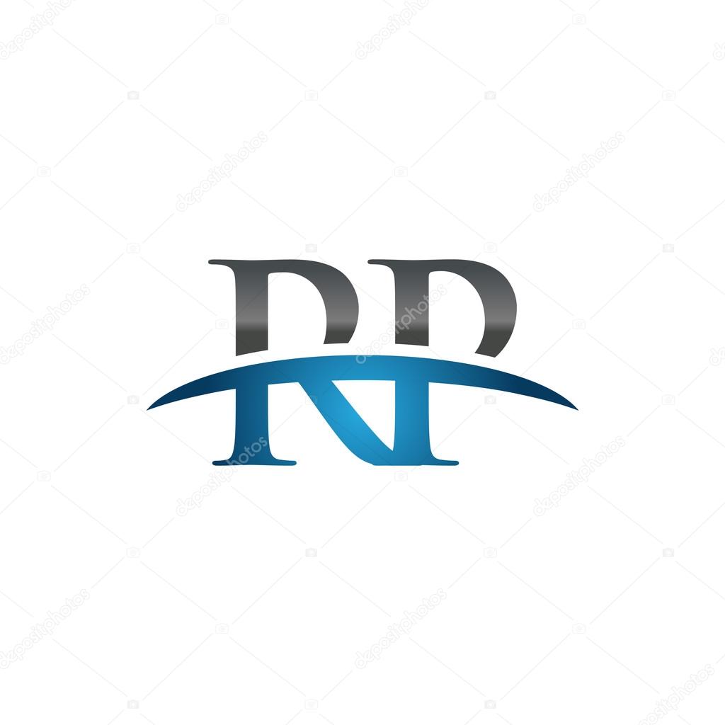 Huruf awal RP biru logo swoosh Vektor Stok oleh ©ariefpro 114330308