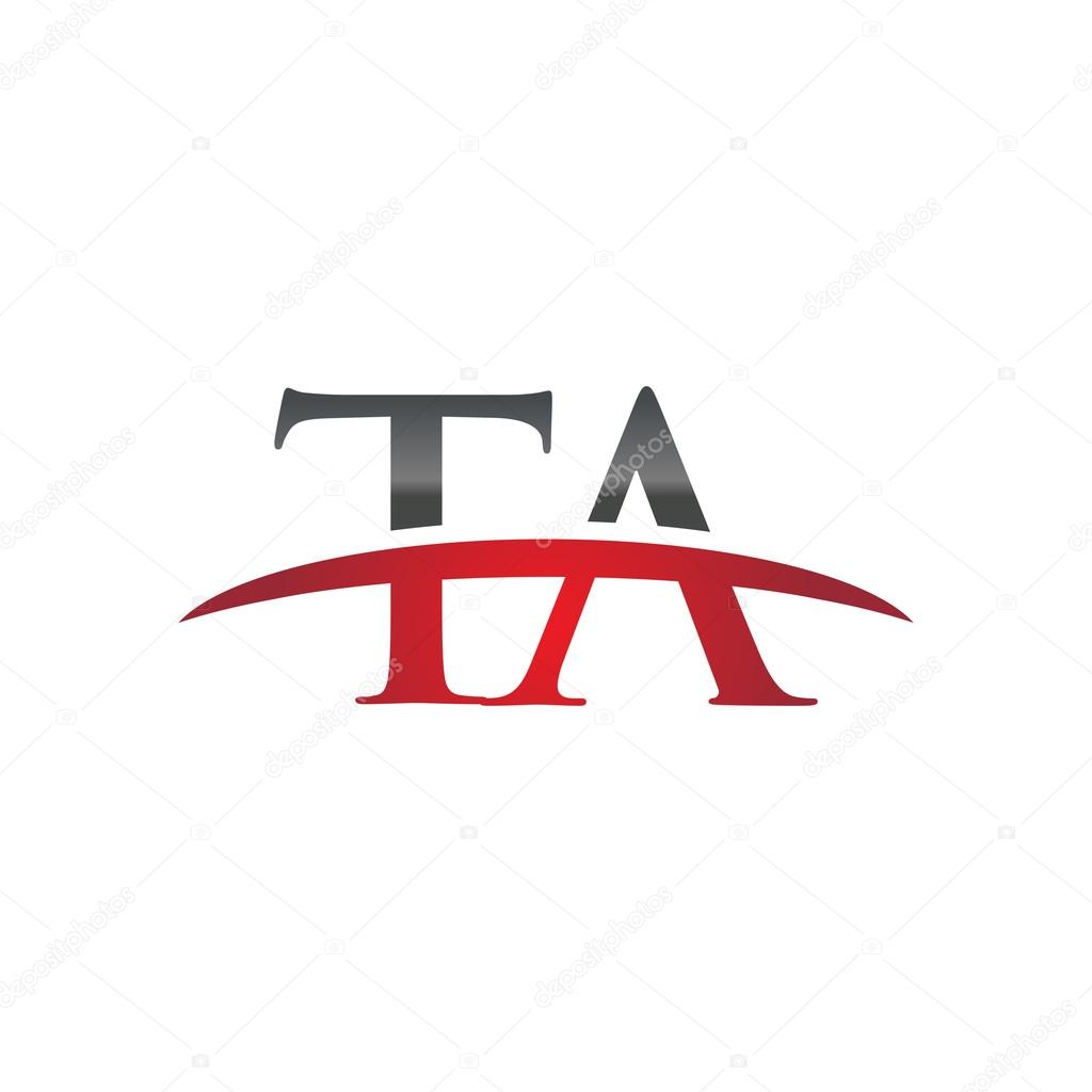 Initial letter TA red swoosh logo swoosh logo ⬇ Vector Image by ...
