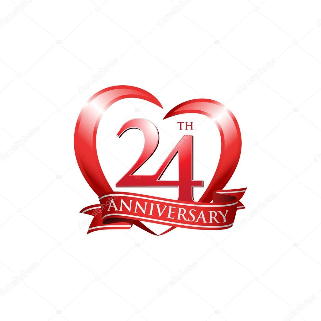 24th anniversary logo red heart Stock Vector Image by ©ariefpro #86351414