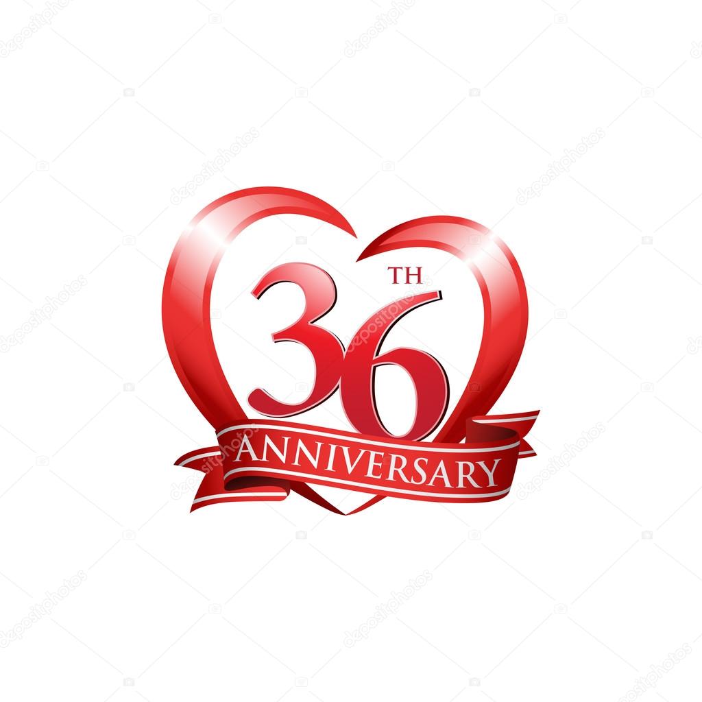 36 aniversario logo corazón rojo vector, gráfico vectorial © ariefpro ...
