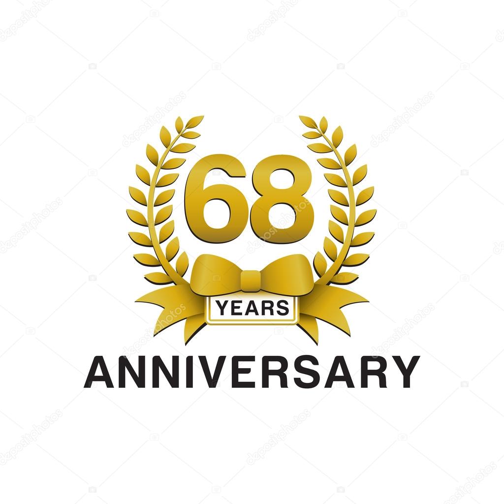 68th anniversary golden wreath logo Stock Vector by ©ariefpro 86353022
