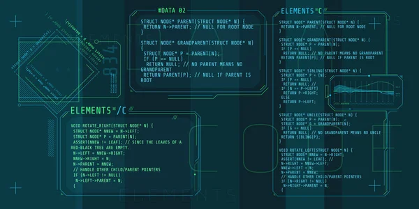 HUD interface elements with part of the code Perl. Stock Vector by ©ConceptCafe #464084322