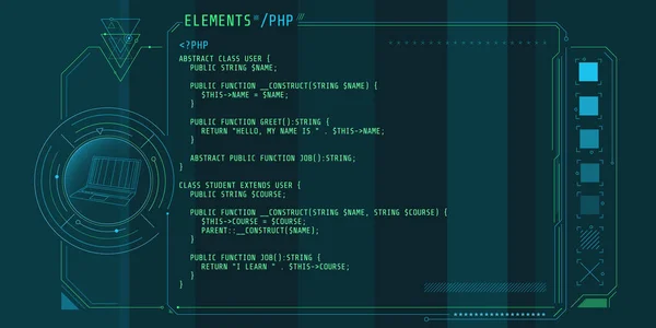 HUD interface elements with part of the code Perl. Stock Vector Image by ©ConceptCafe #439901662