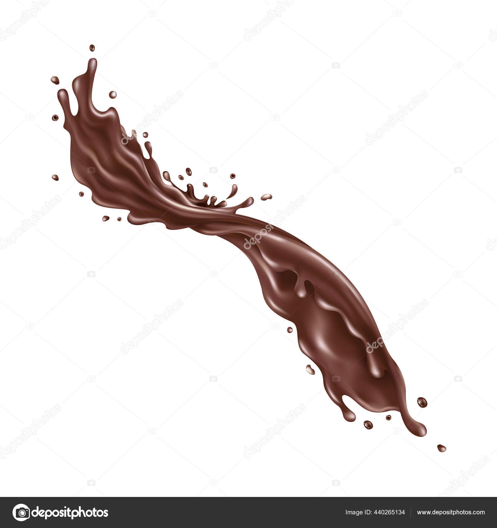 Splashing liquid chocolate on a white background Stock Photo by ...