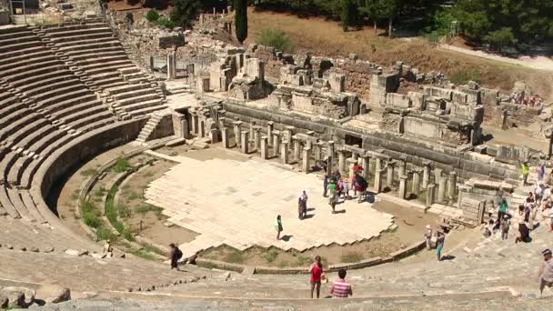 Tourists visiting Amfi Theatre of Ephesus — Stock Video © elastock ...