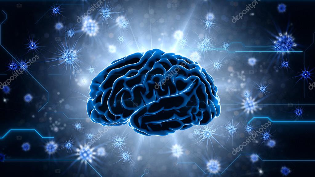 Brain impulses. Neuron system. Human anatomy. transferring pulses and ...