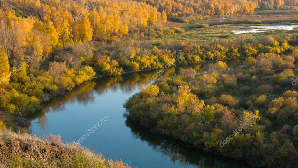 Russian nature. field landscape. river. Autumn Stock Photo by ©chagpg ...