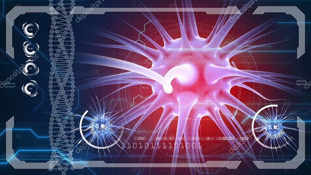 Brain impulses. Neuron system. Human anatomy. transferring pulses and ...