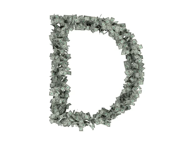 Letter from dollars. Alphabet from dollars isolate on white background ...