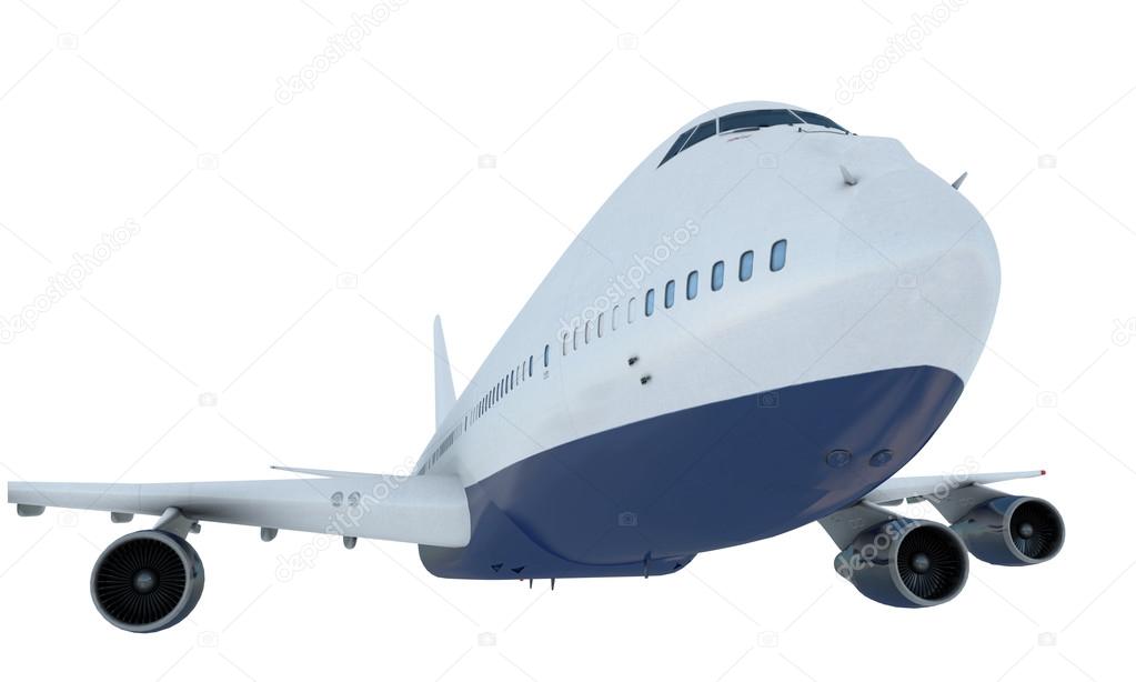 White plane flying. airplane boeing 747. Isolate — Stock Photo © chagpg ...
