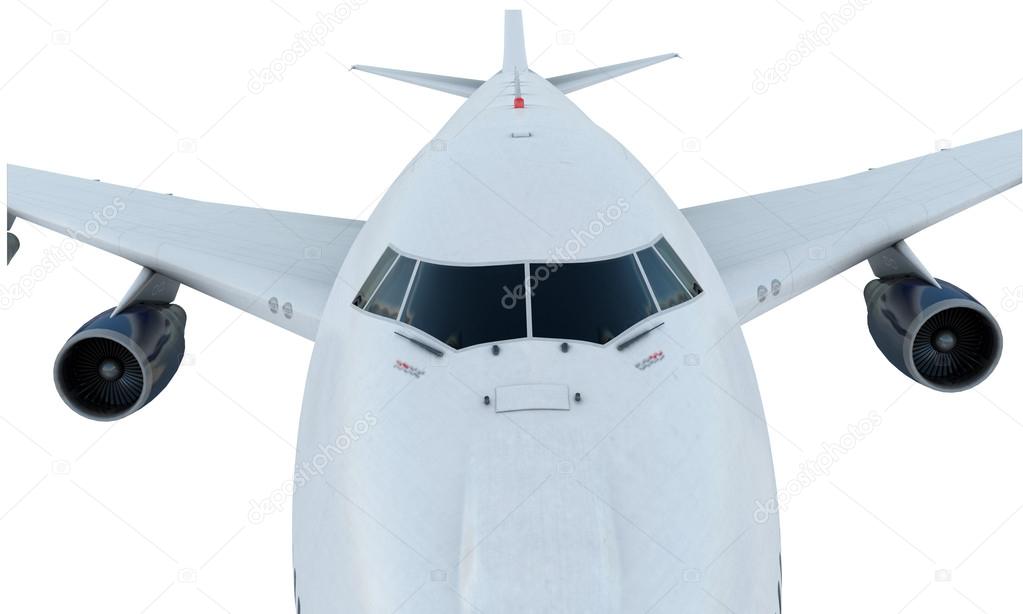 White plane flying. airplane boeing 747. Isolate Stock Photo by ©chagpg ...