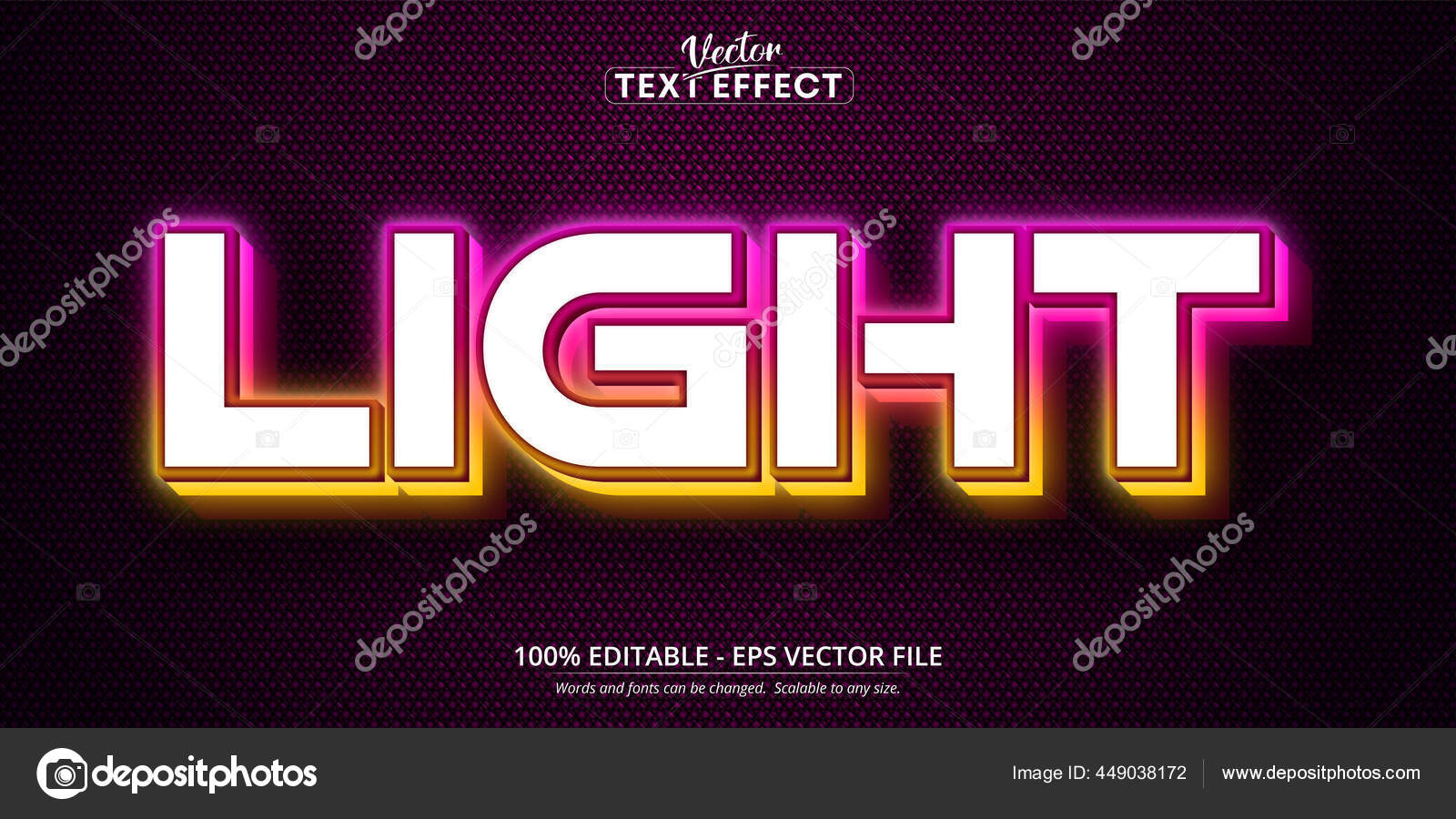 Light Text Neon Style Editable Text Effect Stock Vector by ©mfbtasarim 449038172