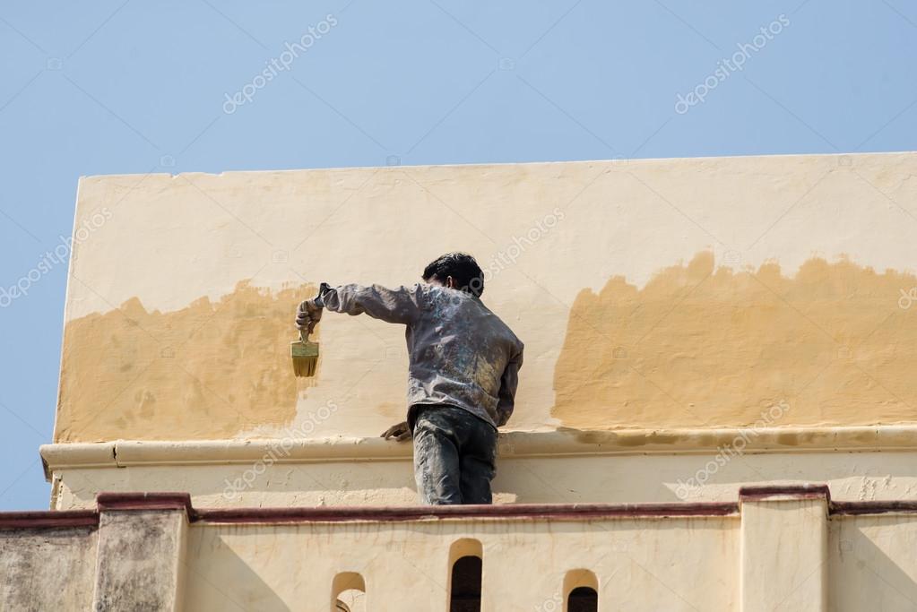 Man painting wall ⬇ Stock Photo, Image by © Cornfield #101377120
