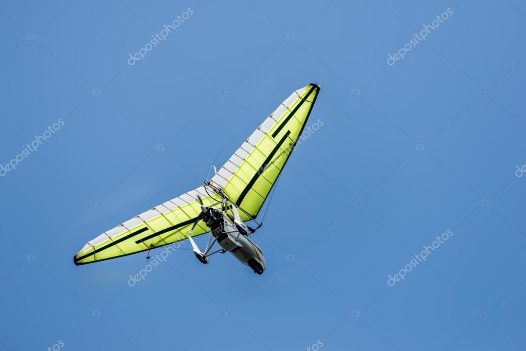 Microlight aircraft flying — Stock Photo © Cornfield #86907782