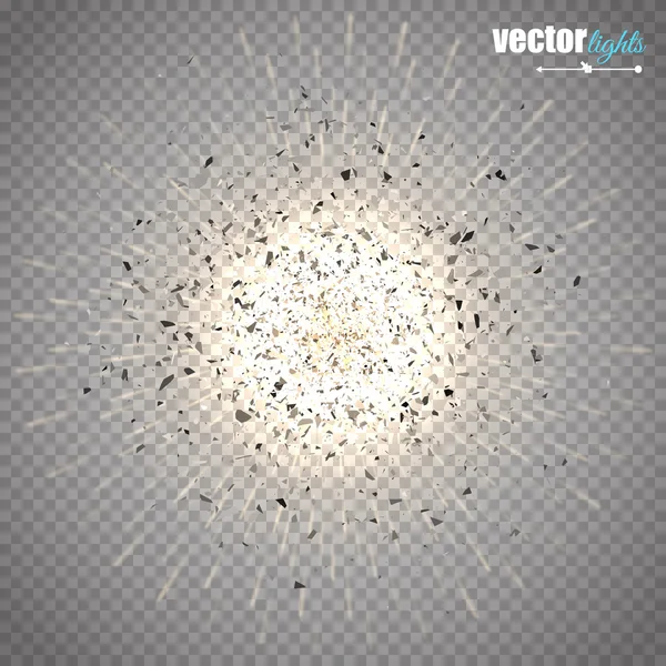 Abstract vector explosion. Star explosion with particles isolated on ...