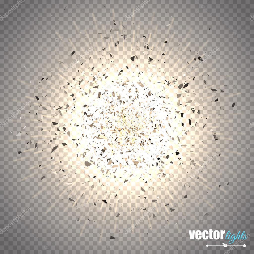 Abstract vector explosion. Star explosion with particles isolated on ...