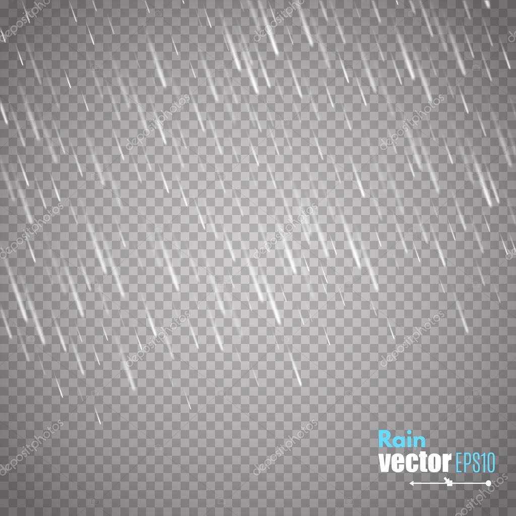 Vector rain isolated on transparent background. Vector Stock Vector ...