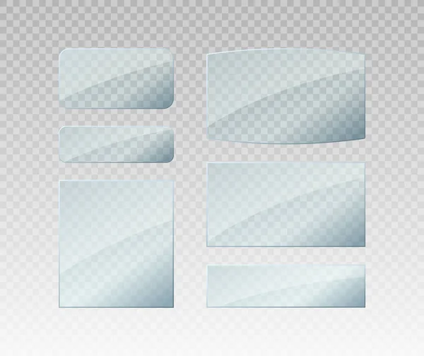 Set de placas de vidrio. Banderas de acrílico vectorial sobre fondo ...