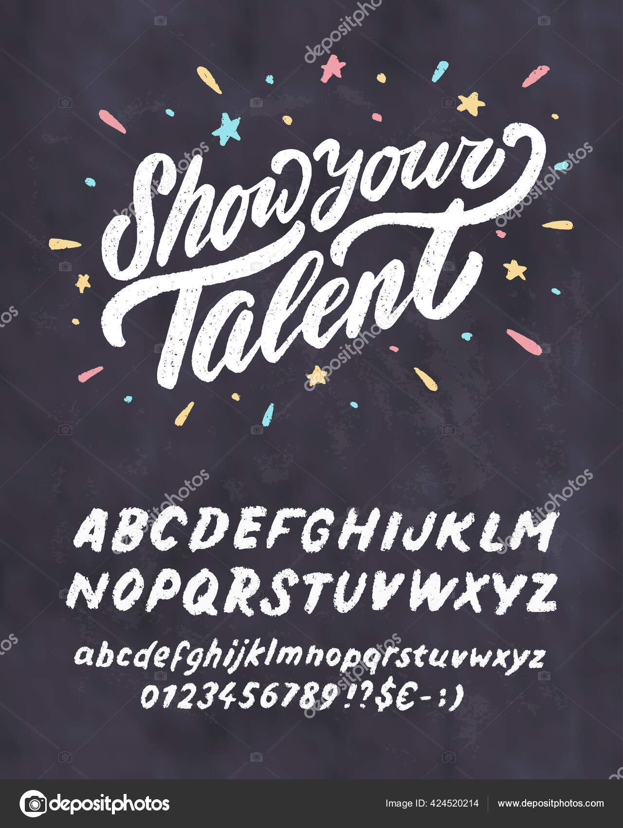 Show your talent. Vector chalkboard sign template. Stock Vector Image ...