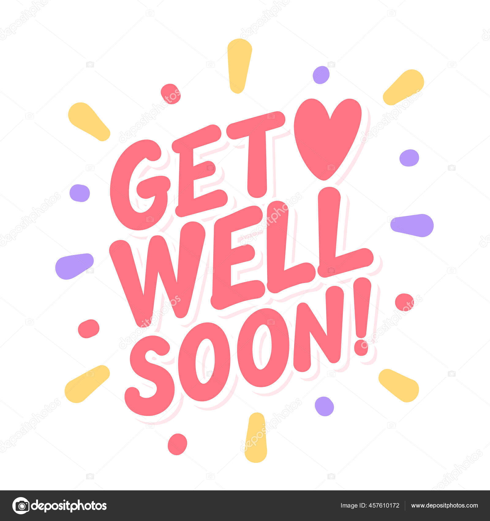 Get well soon. Vector lettering card. Stock Vector Image by ©alexgorka ...