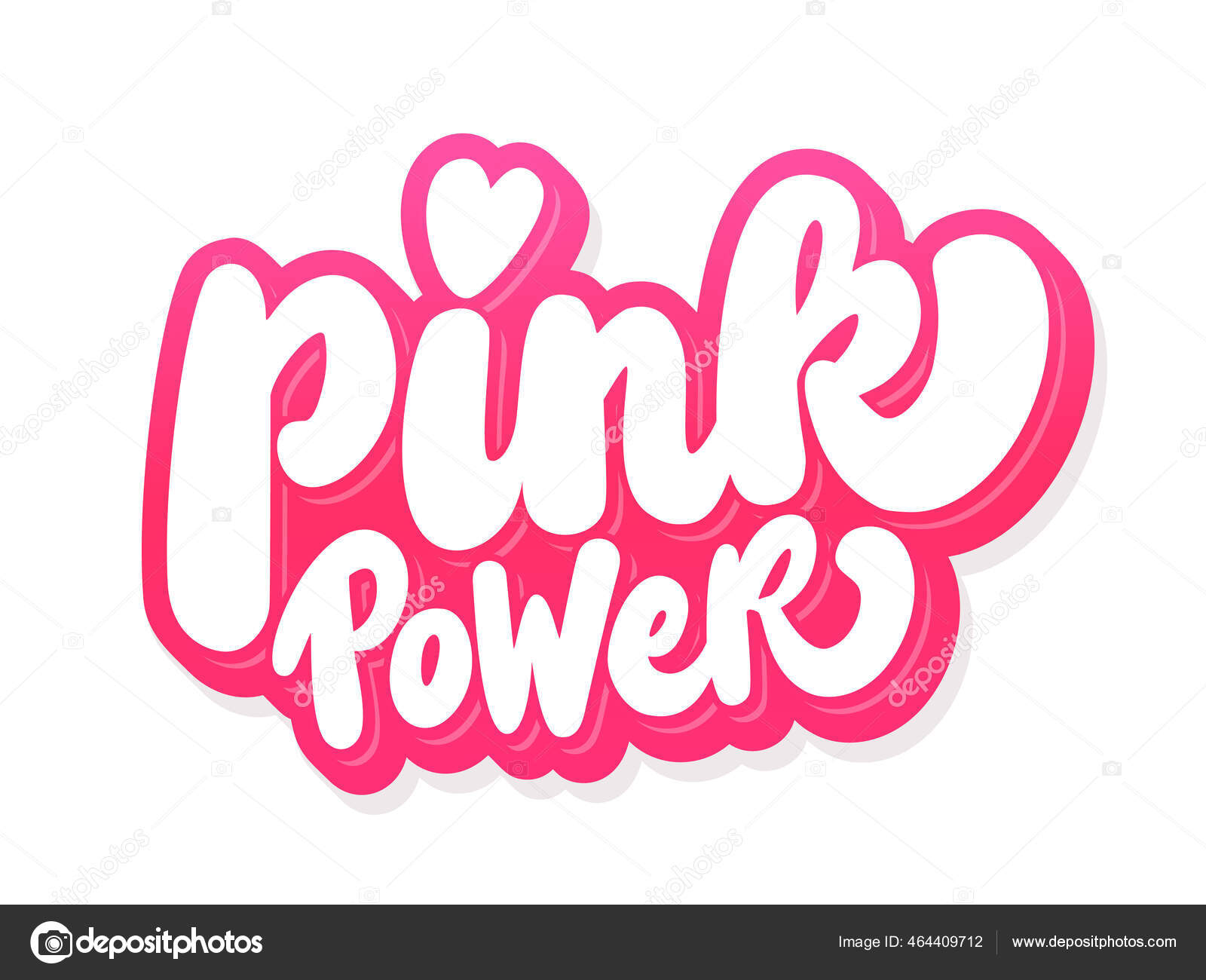 Pink power. Vector handwritten lettering. Vector illustration. Stock ...