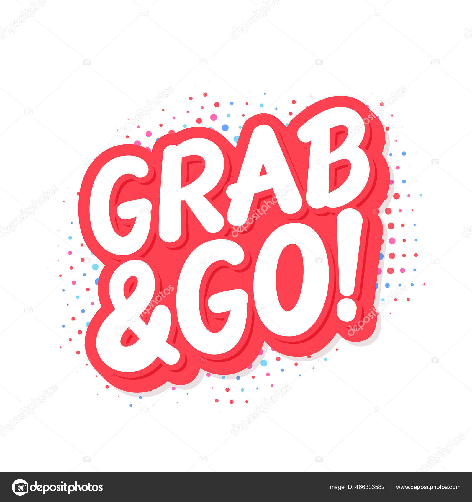 Grab and Go. Vector lettering banner. Vector illustration. Stock Vector ...