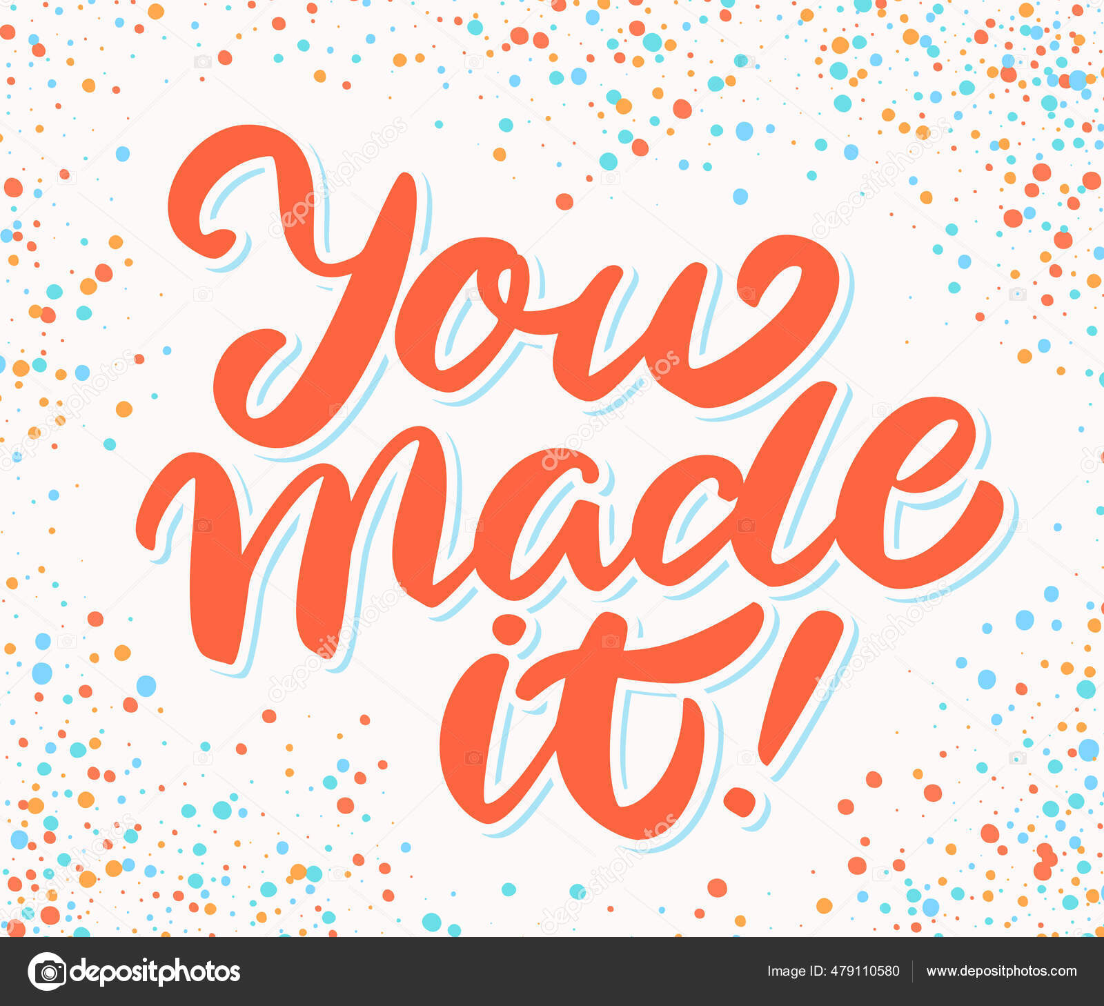 You made It. Graduation banner. Vector handwritten lettering. Stock ...