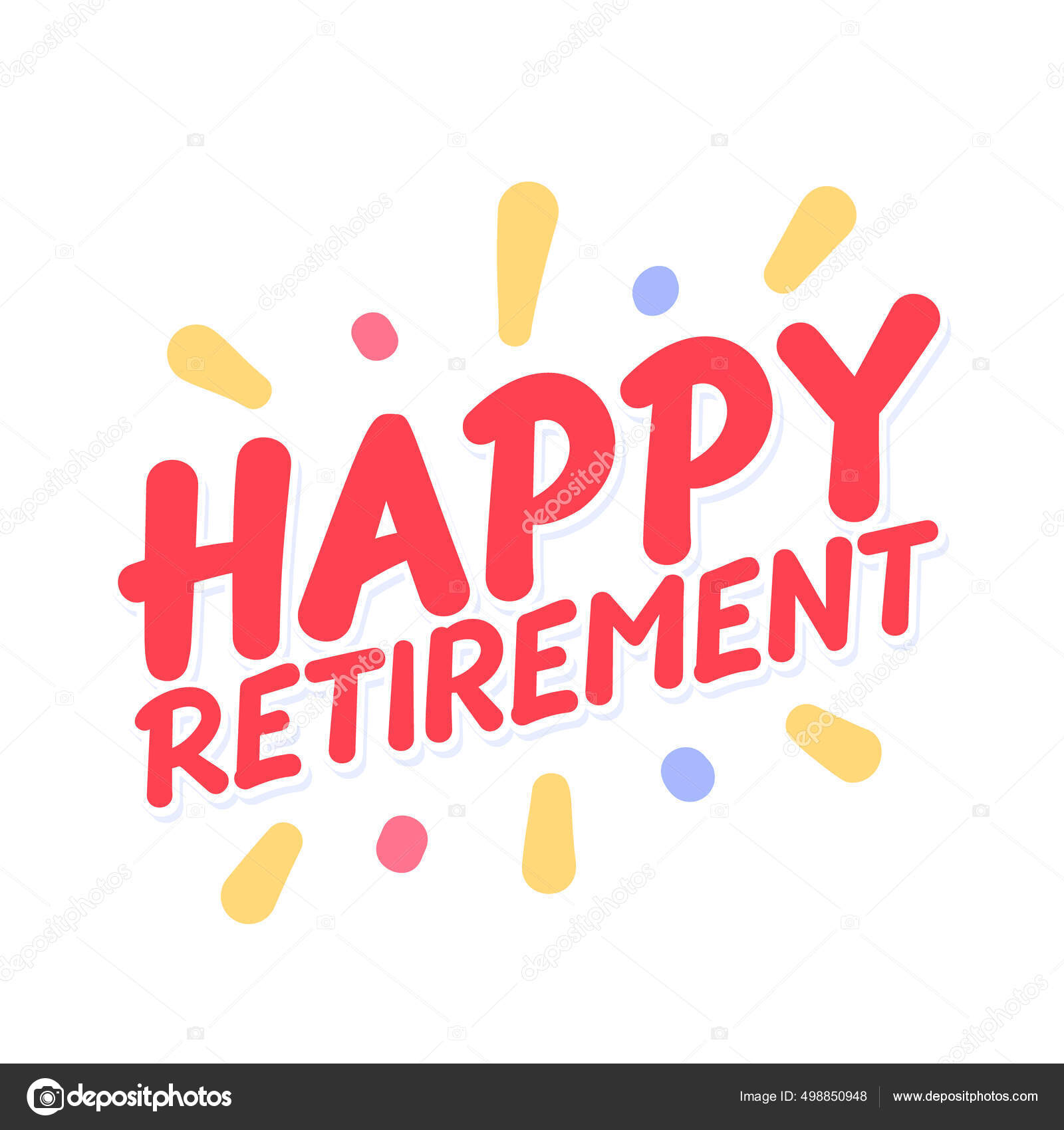 Happy Retirement banner. Vector handwritten lettering. Stock Vector by ...