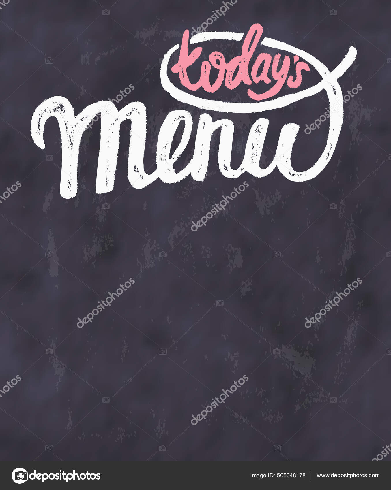 Todays Menu Chalkboard Menu Vector Handwritten Lettering Stock