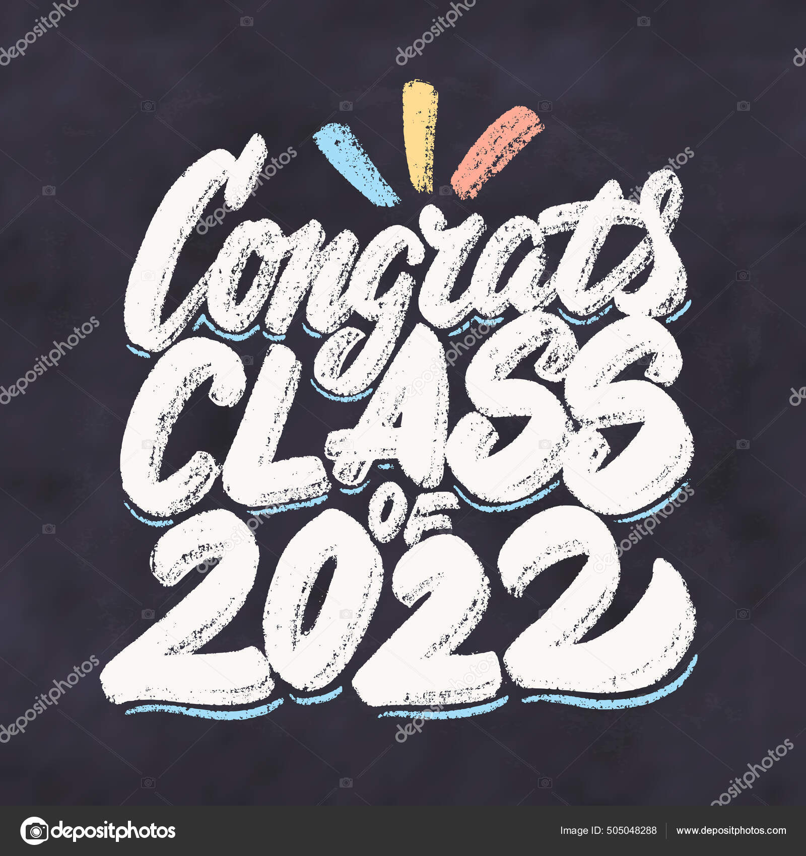 Congrats Class of 2022. Congratulations vector chalkboard handwritten ...
