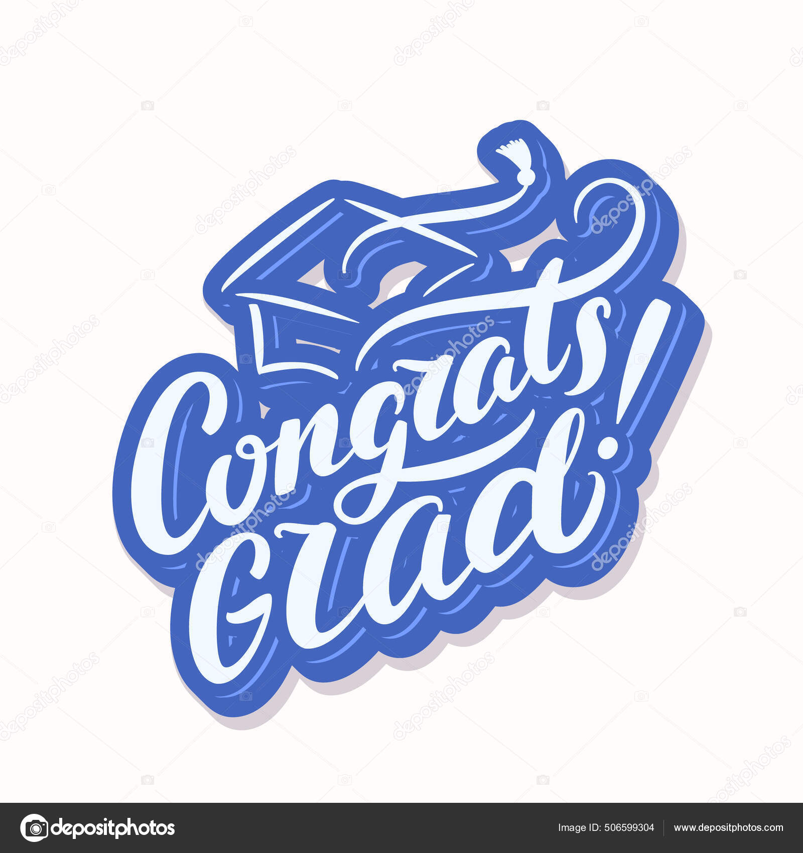 Congrats Grad. Congratulations Graduate. Vector handwritten lettering ...