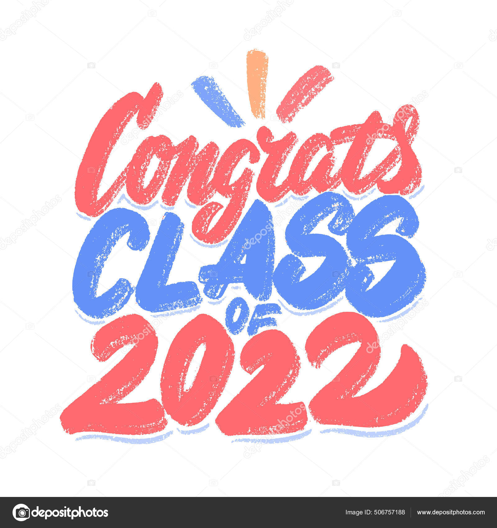 Congrats Class of 2022. Congratulations vector handwritten lettering ...
