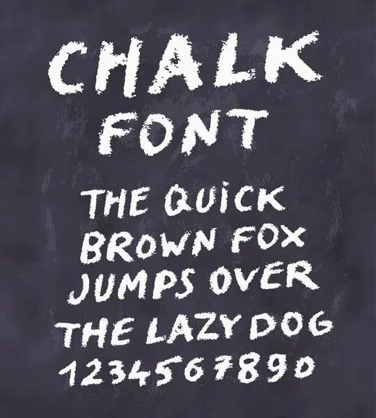 Chalk font. Handwritten alphabet letters and numbers. — Stock Vector ...