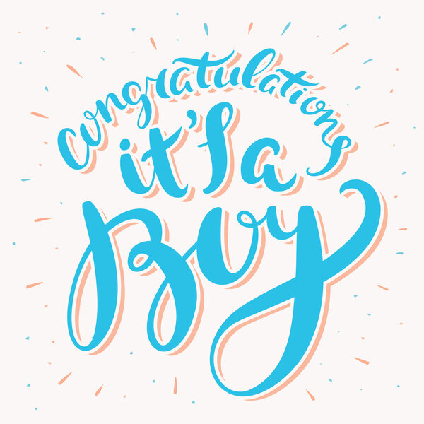 Congratulations, it's a boy. Greeting card. #95364804 - Larastock
