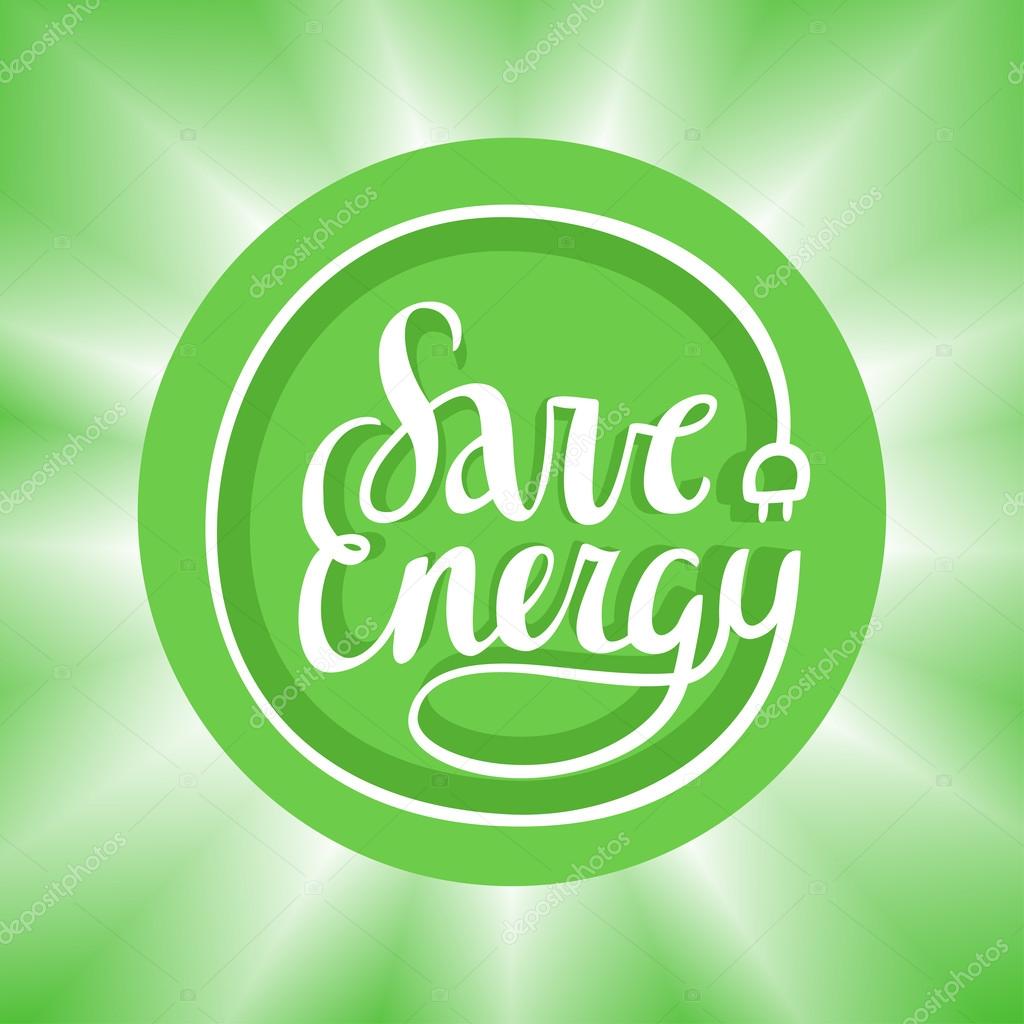 Save energy text — Stock Vector © alexgorka #95361918
