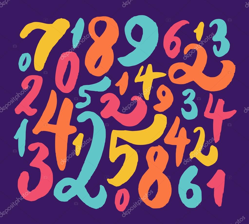 Colors Numbers. Handwriting. Stock Vector by ©alexgorka 95362372
