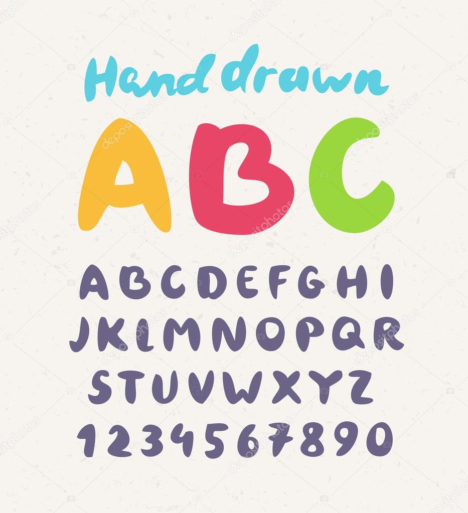 Hand drawn alphabet. Stock Vector by ©alexgorka 95363238