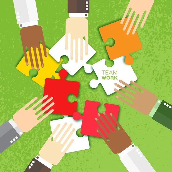 Hands together team work — Stock Vector © mash3r #104534842