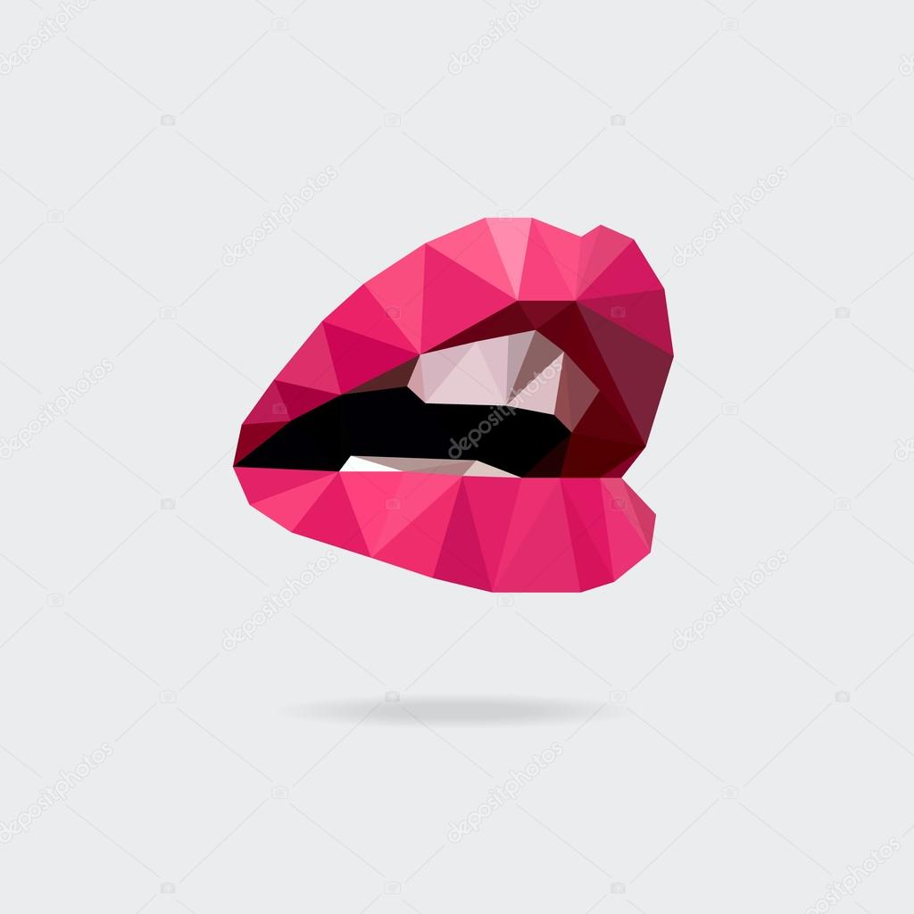 Beautiful woman triangle Lips — Stock Vector © mash3r #86717926