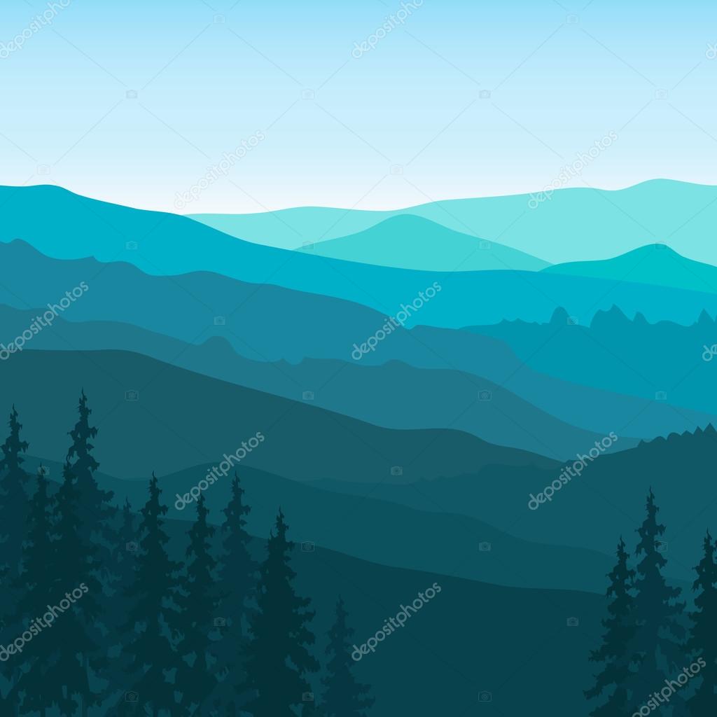Blue Mountain landscape. — Stock Vector © mash3r #95133474