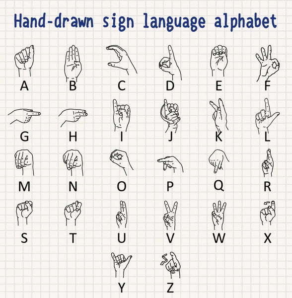 Sign language drawn Vector Art Stock Images | Depositphotos
