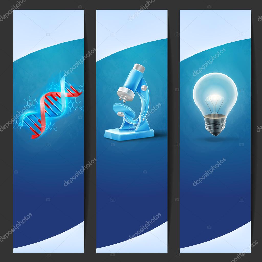 Set of science banners Stock Vector Image by ©mollicart #106067650