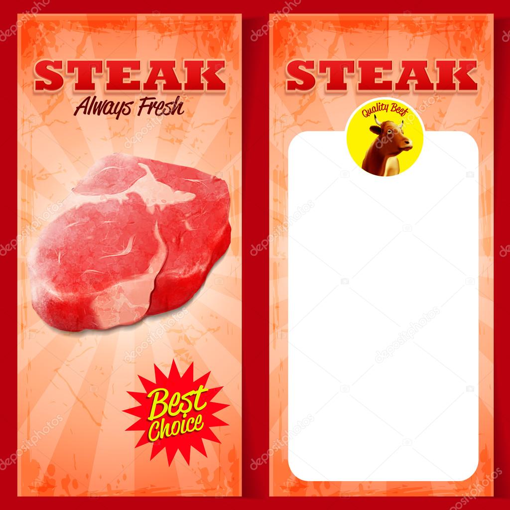 Steak banner food background Stock Vector Image by ©mollicart #88395722