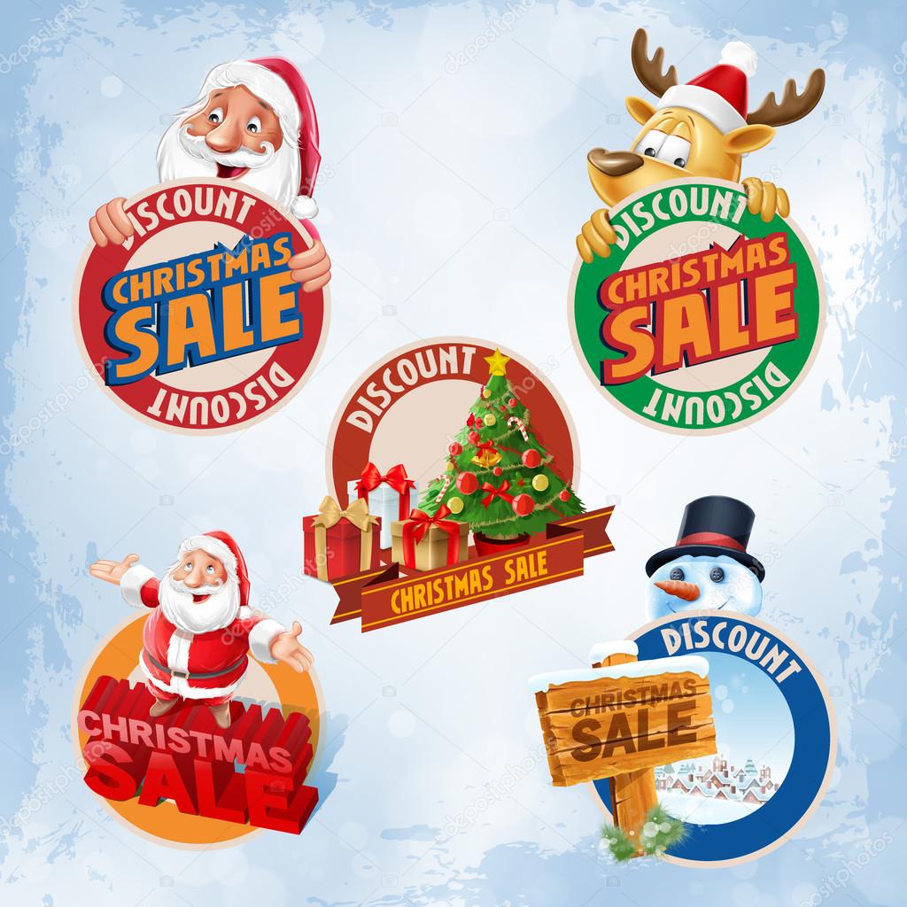 Christmas Sale stickers — Stock Vector © mollicart #88816780