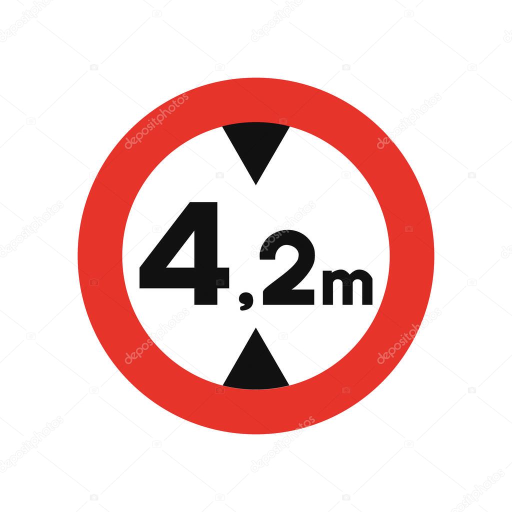 Señal de tráfico redondeada en blanco y rojo, aislada sobre fondo ...